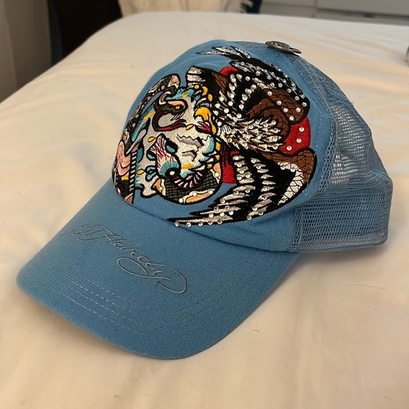 Ed Hardy | Accessories | Ed Hardy Y2k Trucker Hat Mesh Turquoise ...